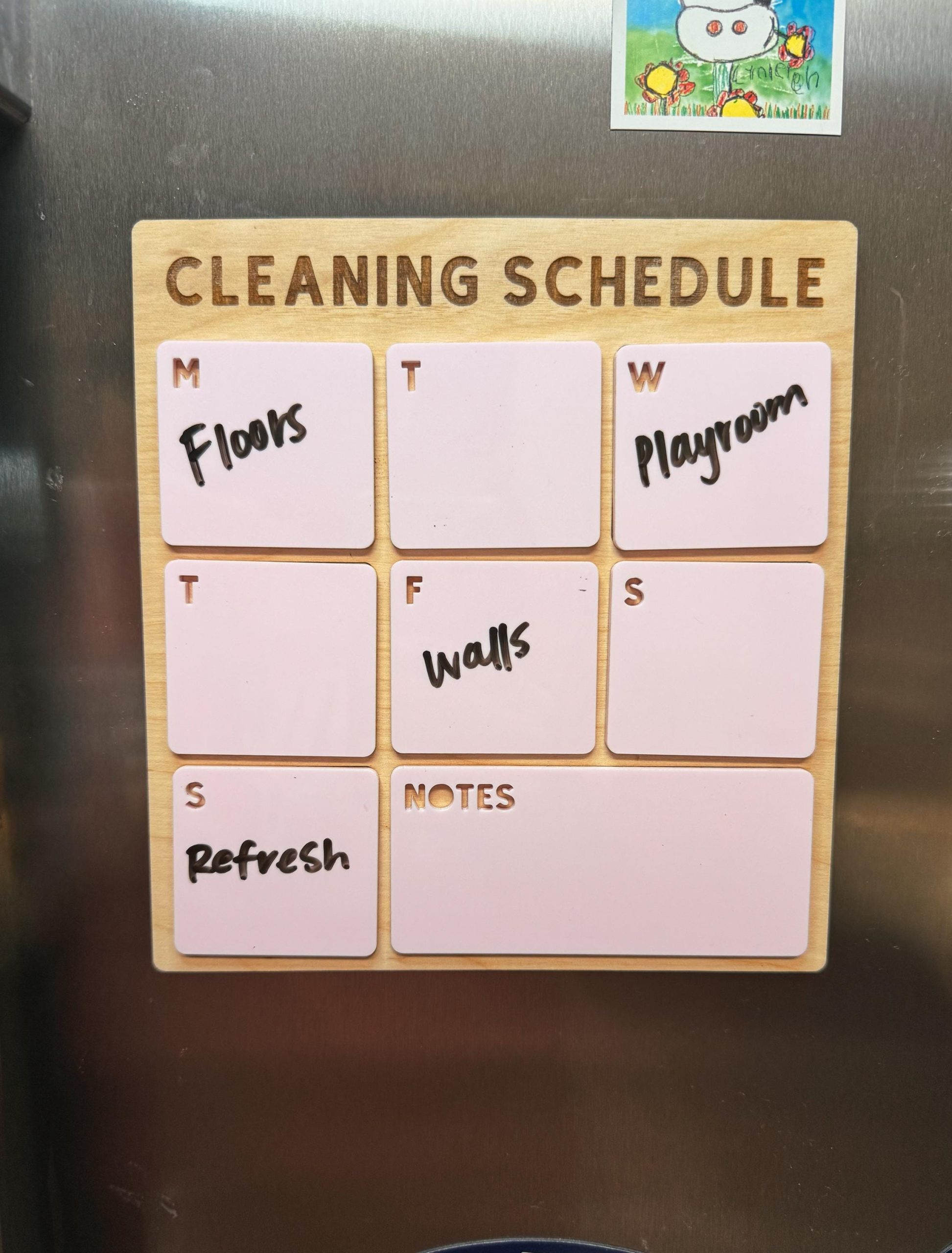 Weekly Cleaning Calendar Magnet, Dry Erase Refrigerator Magnet, To Do ...